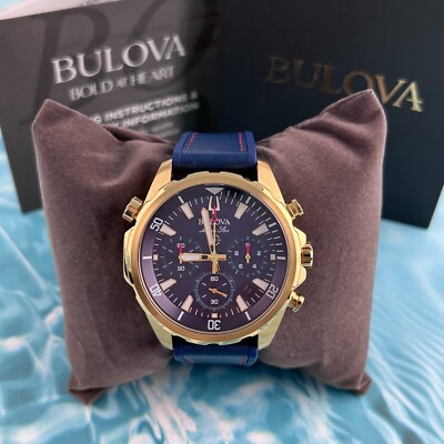 Bulova Marine Star Blue Dial 97B168 Men's Chronograph Watch 43mm | eBay