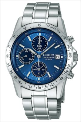 SEIKO SPIRIT SBTQ071 Blue Silver Chronograph Men's Watch New in Box ...