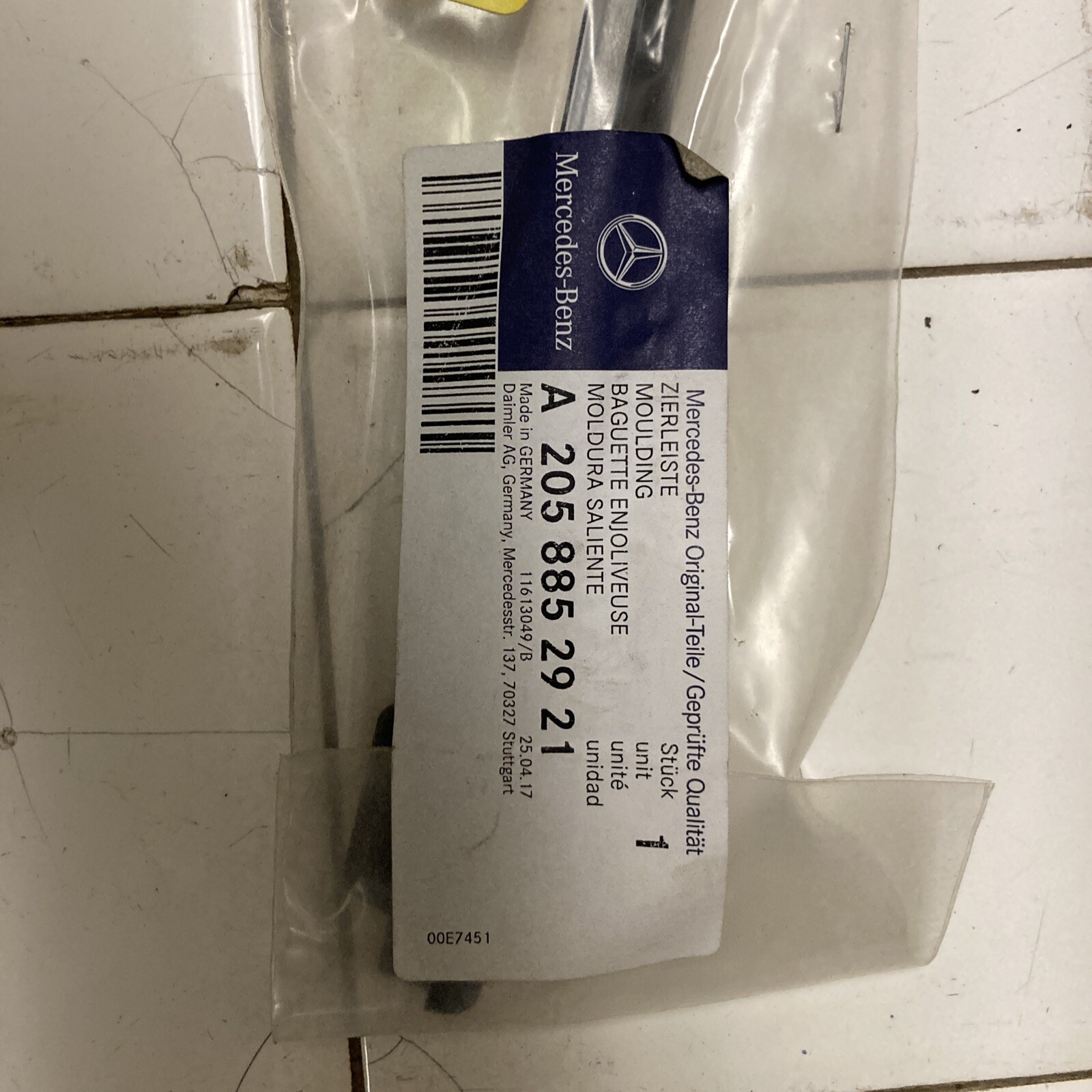 Mercedes-Benz C W205 Rear Bumper Left Molding A2058852921 OEM for sale ...