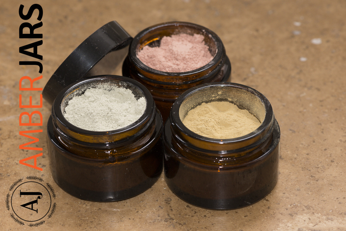 30ml Glass Amber Jar - Matte Black Aluminium wadded lid - reusable ...