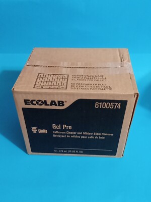 Ecolab Gel Pro Bathroom Cleaner Mildew Stain Remover 16oz Case 12Pk ...