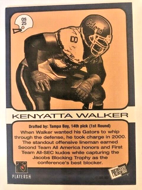 NFL - Kenyatta Walker 2001 Press Pass SE Old School Rookie Card | eBay