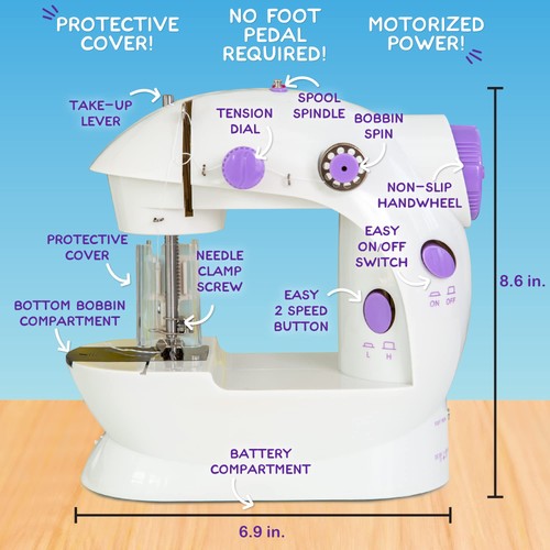 Made By Me Sewing Machine for Kids 8+ | Portable, Battery-Powered ...