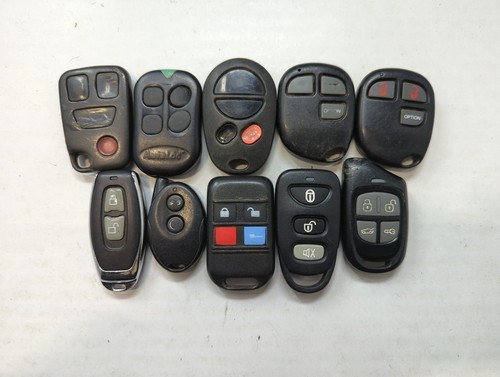 Lot of 10 Aftermarket Keyless Entry Remote Fob MIXED FCC IDS MIXED PART ...