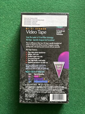 VHS Blank Tape 6 Hours Pro Wrestling Owen Hart Raw Tribute A&E ...