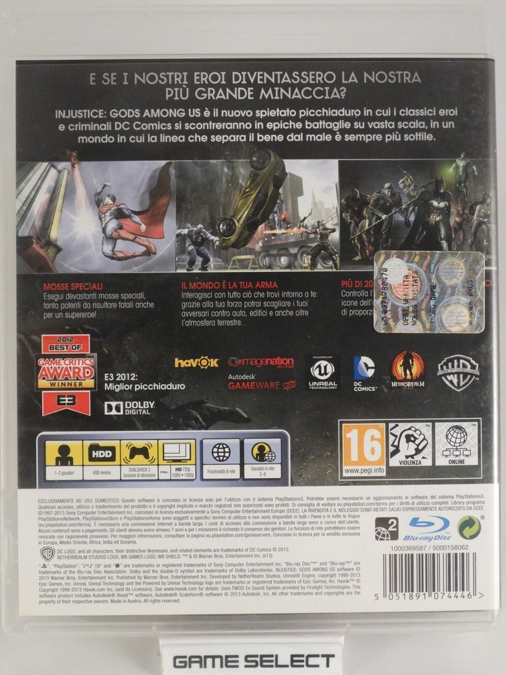 Injustice Gods Among US sony ps3 playstation 3 pal - Original Complète ...