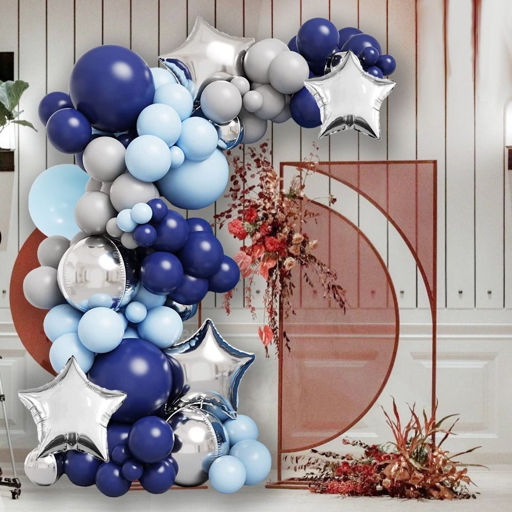 Navy Blue Arch Kit Pastel Blue Graduation Jungle Safari Theme Wedding ...