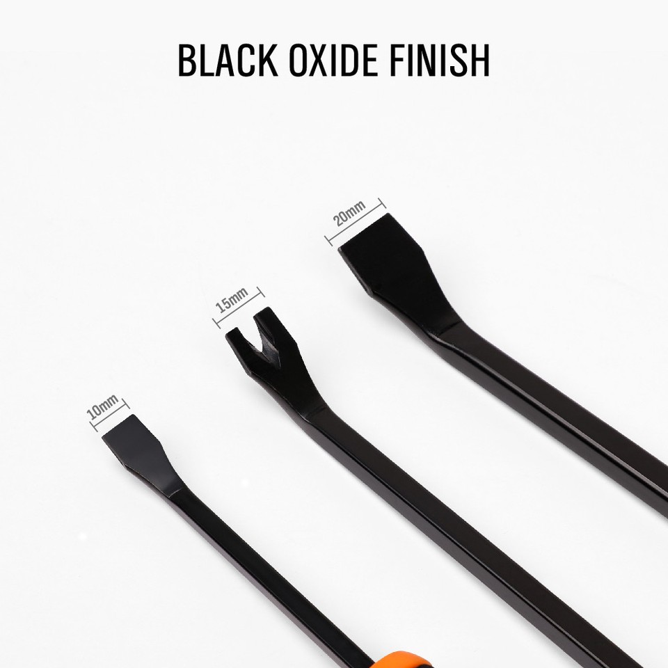 3 Curved Pry Bar Set Carbon Steel Crowbar Nail Puller Chisel 8,12,17 ...