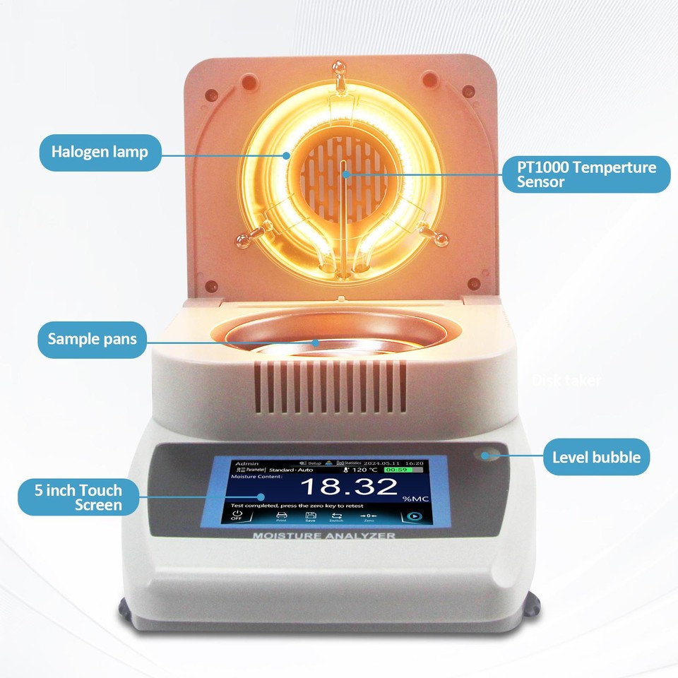 Lab Moisture Analyzer Rapid Moisture Tester Halogen Heating Moisture ...