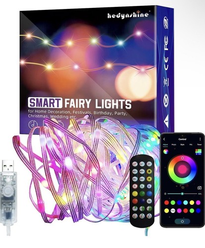 LED Fairy Lights 50ft, USB Smart dreamcolor led String Lights APP ...