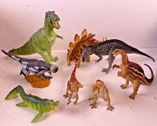 Lot 8 VTG Safari Carnegie Museum Rubber Plastic Dinosaurs T-Rex ...