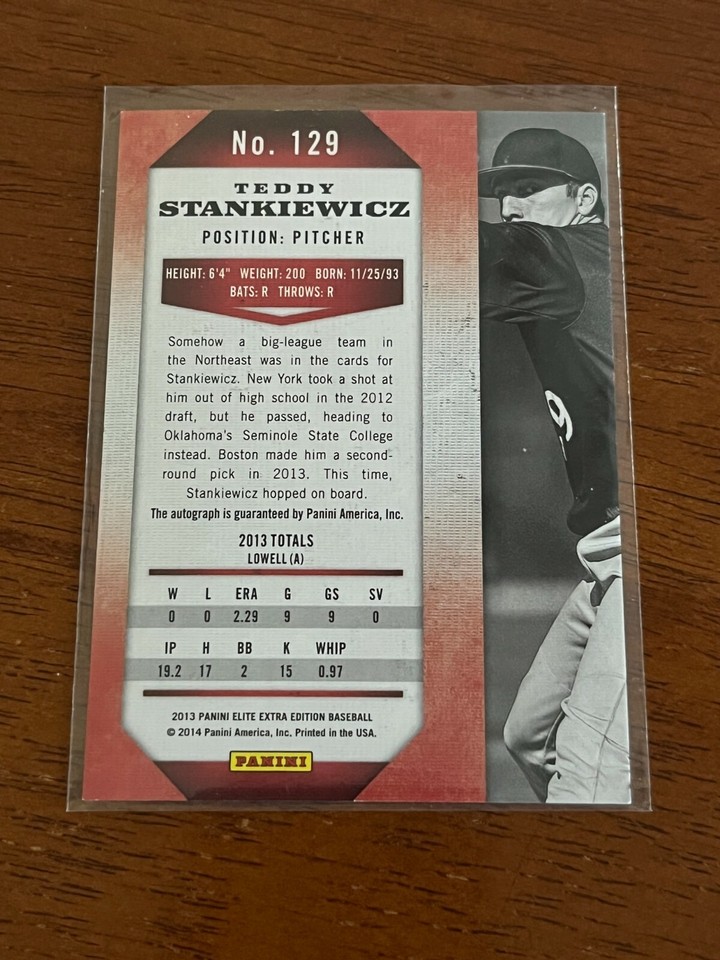 Teddy Stankiewicz 2013 Elite Extra Prospects Autograph #129 601/674 | eBay