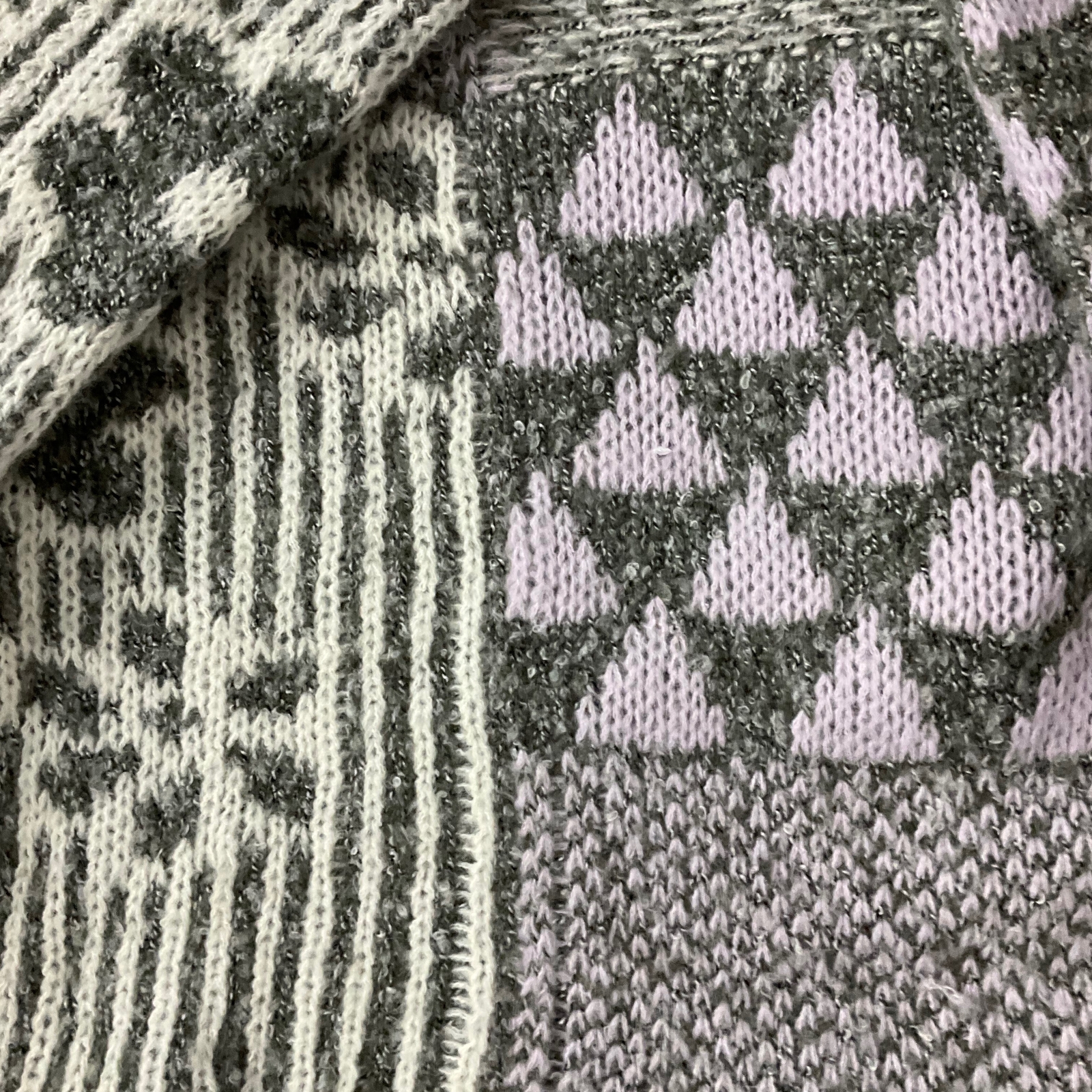 Sincerely Jules Gray Purple White Wool Blend Cardigan XL | eBay