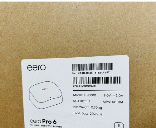 Amazon EERO PRO 6 Tri-Band Mesh WIFI 6 Router K01000 TALK TALK ONLY ...
