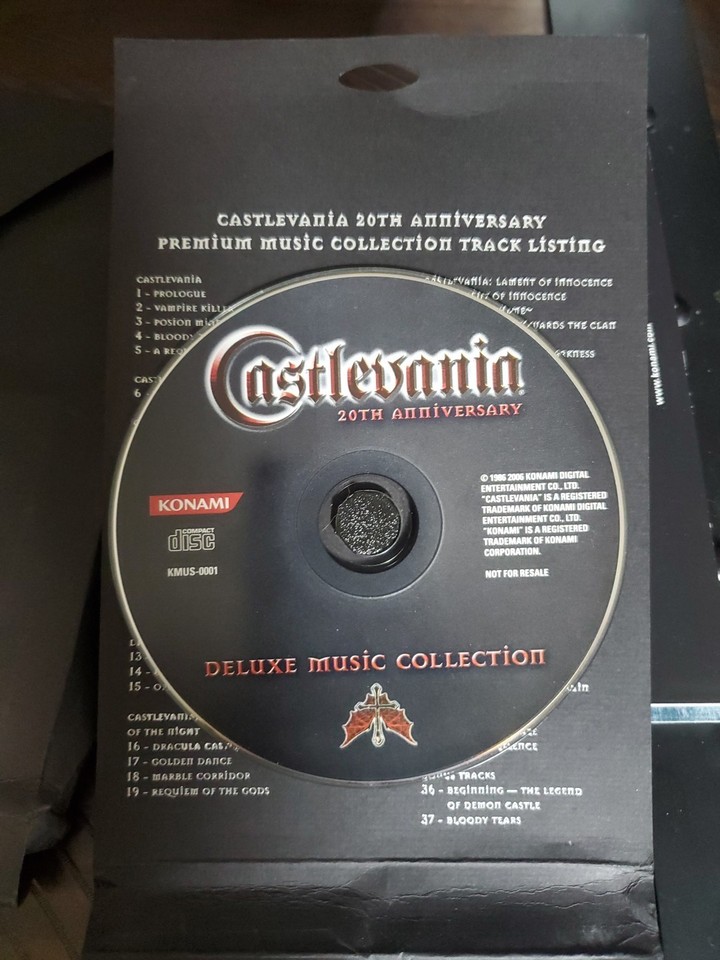 CASTLEVANIA 20th Anniversary CD Soundtrack Fold Out, Case, Stylus ...