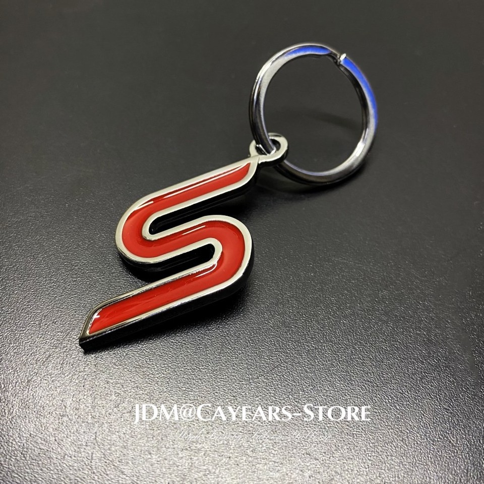 1x Blue RS Car KeyChains Luxury Alloy Metal Racing Modified Key Ring ...