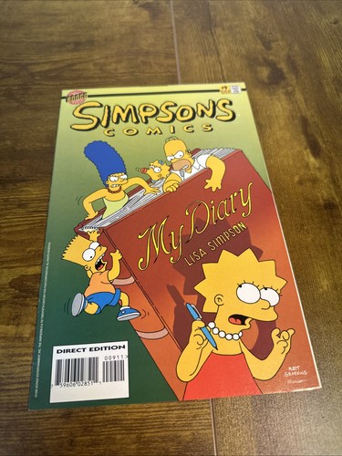 Simpsons Comics #9 LISA DIARY Bongo 1999 NM Barney Fumble #1 Flip Book ...