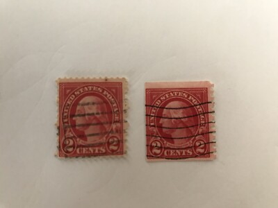 Two RARE George Washington 2 Cents RED Postage Stamps - Two Cent USPS ...