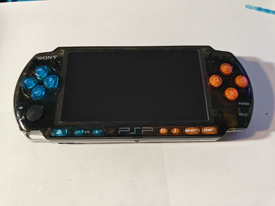 Sony PSP 3000 Console System Transparent w Color Buttons Custom style ...
