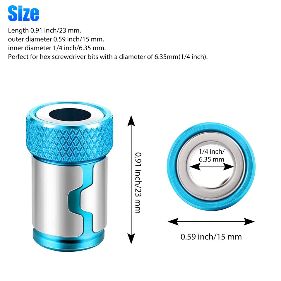 6 x Screwdriver Head Magnetic Ring Pivoting Bit Tip Screw Holder ...