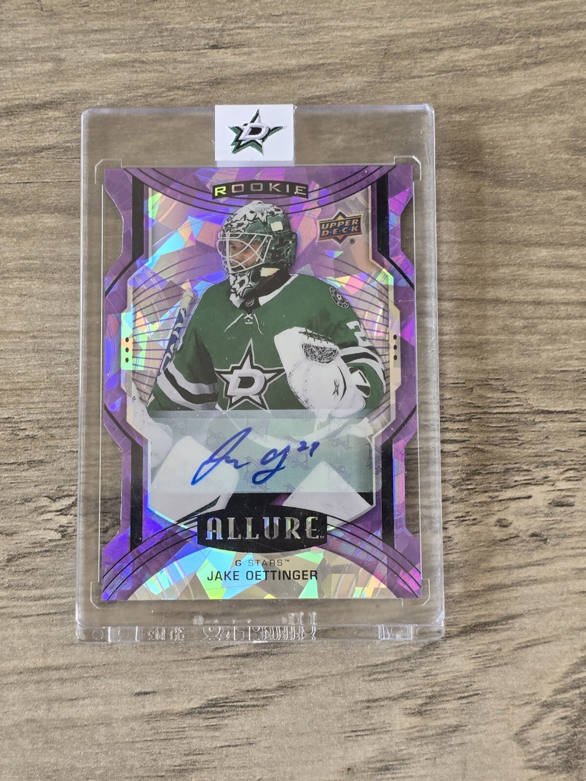 Jake Oettinger #3/10 Rookie Allure Purple Diamond Auto 2020-21 Hockey ...