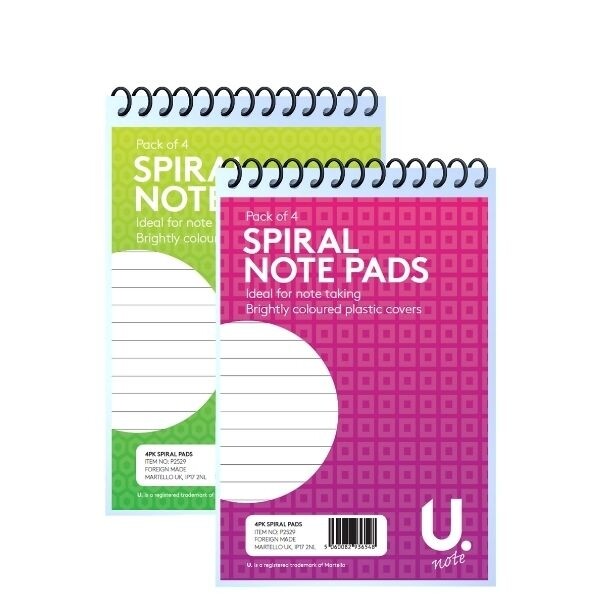 A4 A5 Notebook Spiral Wire Bound White Faint Wide Ruled Writing Pad ...