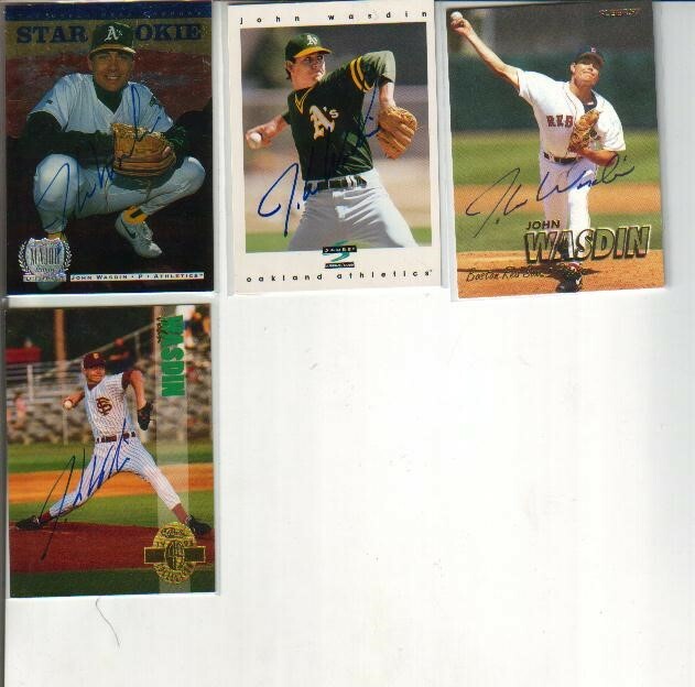 (4) John Wasdin Autographed Baseball Cards ALL DIFFERENT A's | eBay