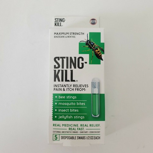 Sting-Kill Pain + Itch Relief Disposable Swabs 5 Pk Insect Jellyfish ...