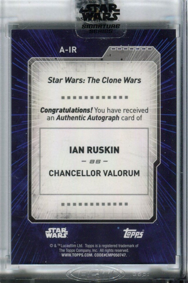 Star Wars 2022 Signature Series Ian Ruskin as Valorum Autograph Card A ...