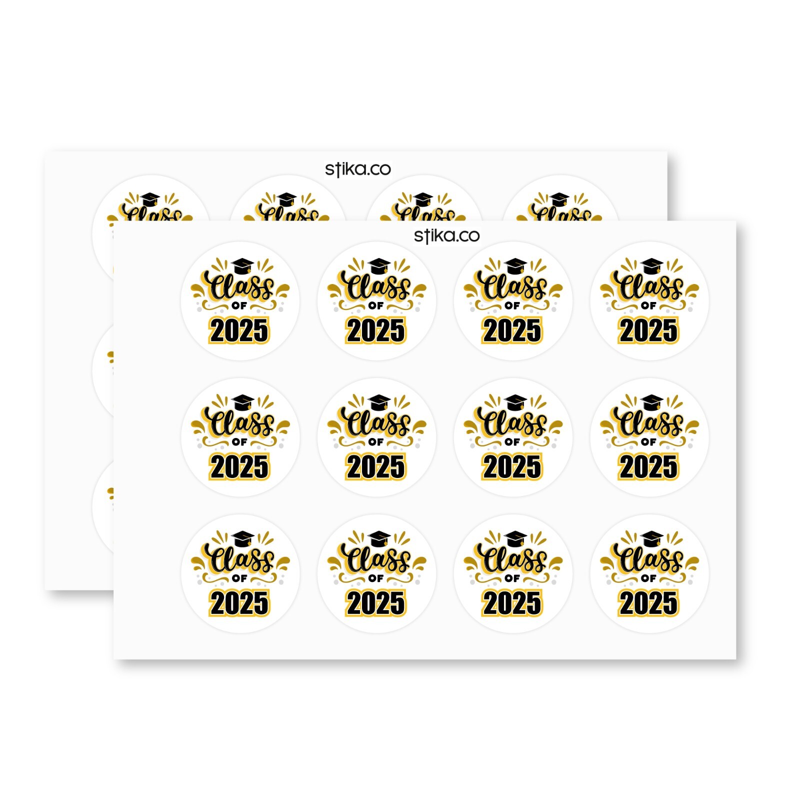 Set of 24 paper labels, Graduation stickers, Congratulations Class of ...