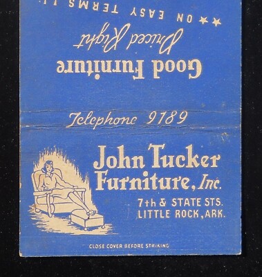 1940s John Tucker Furniture Telephone 9189 7th & State Sts. Little Rock ...