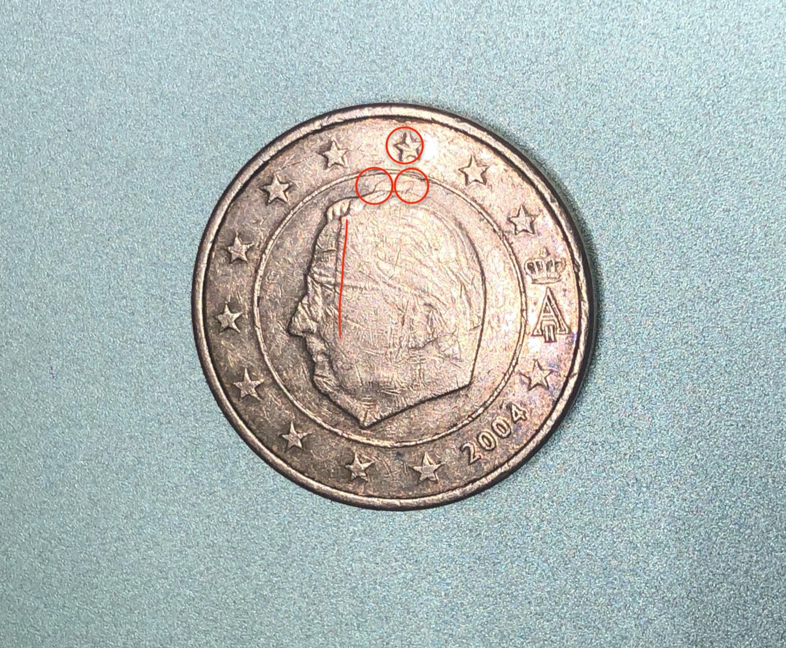 1 euro cent coin 2004 with minting defects, Belgium | eBay