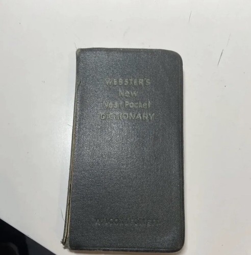 Vintage 1951 Webster's New Vest Pocket Dictionary Book Reference ...