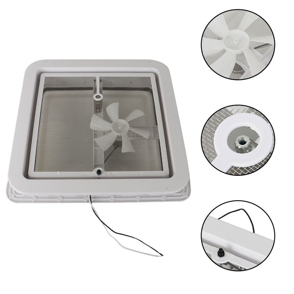 LABLT RV Roof Vent Fan Kit 14 inch For Camper Trailer Universal 12V 6 ...