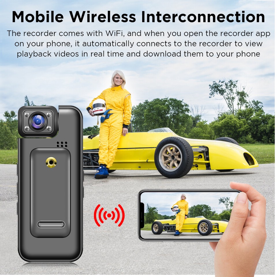 1080P HD Mini WiFi Camera Portable Video Recorder Body Cam Infrared ...