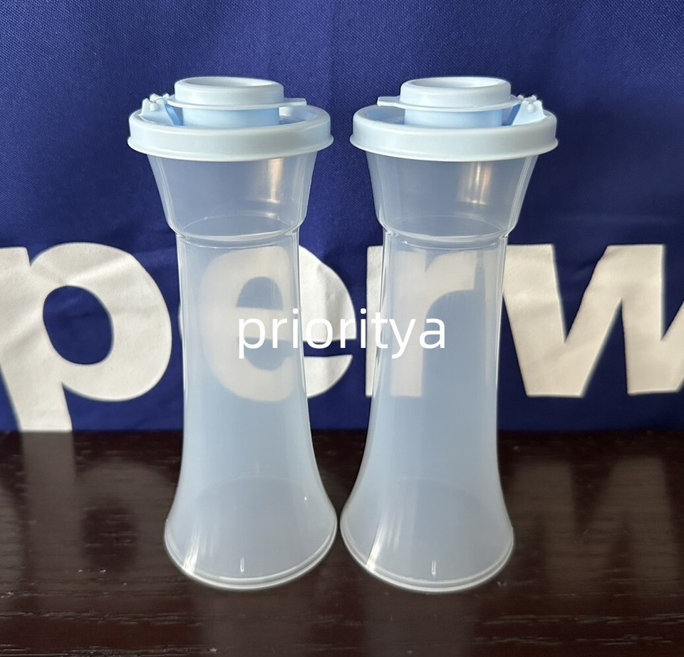 Tupperware Large Hourglass Salt and Pepper Shakers Set Icelandic Mist ...