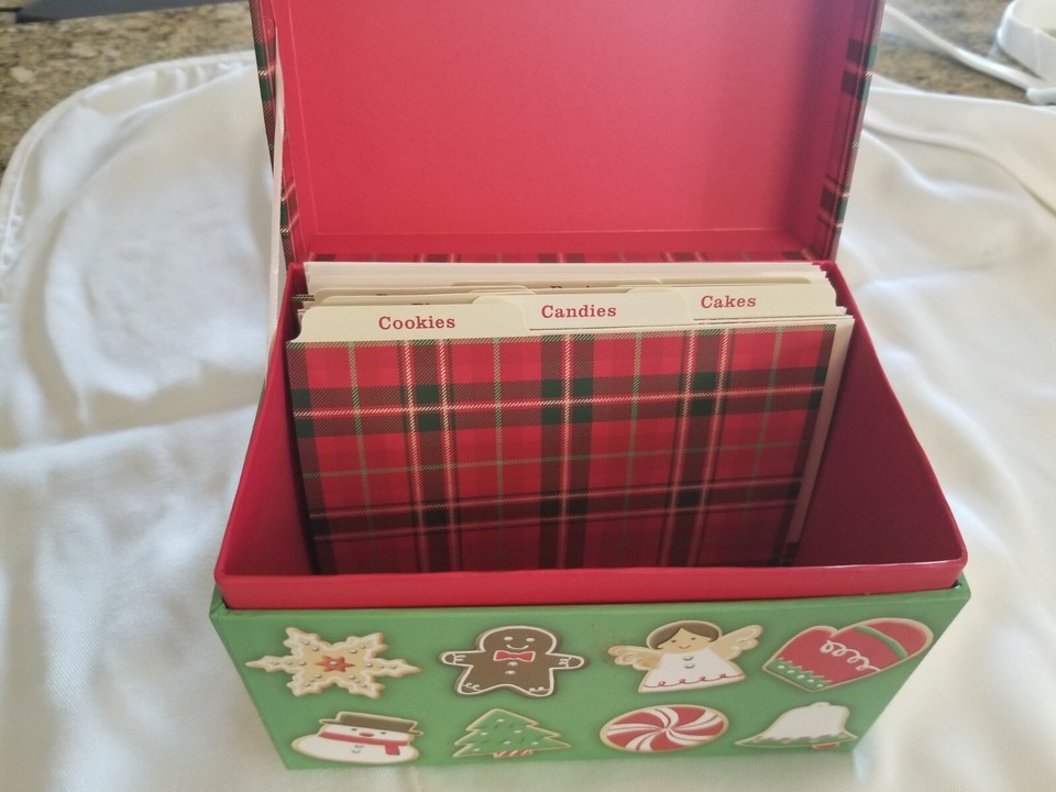 New Hallmark Christmas Holiday Recipe Box with Recipe Cards | eBay