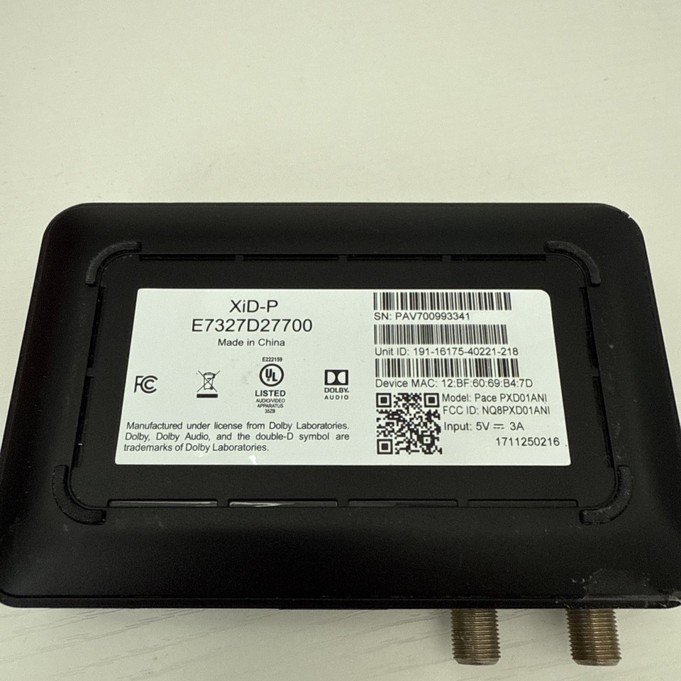 Cox Contour Cable Box XG2v2-P Model: Pace PX022ANM with Power Cord and ...