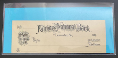 Pennsylvania Farmers National Bank Blank Check | eBay