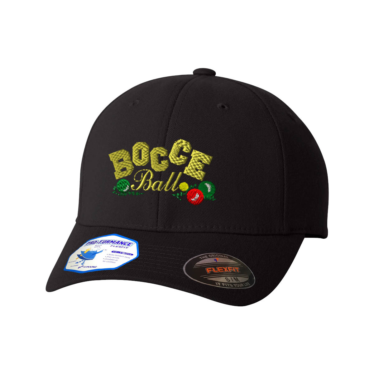 Bocce Ball FlexfitÂ® Pro-FormanceÂ® Embroidered Cap Hat | eBay