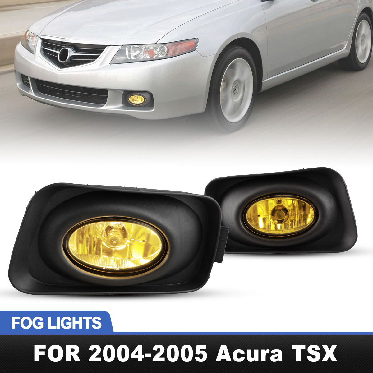 For 2004-2005 Acura TSX Fog Lights w/Wiring+Switch+Bezels+2*Bulbs Kit ...