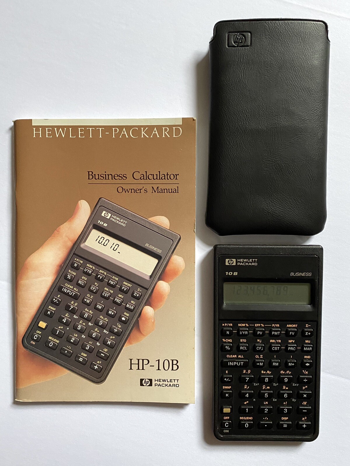 HP Hewlett Packard 10B Business Handheld Calculator w Manual Case New ...