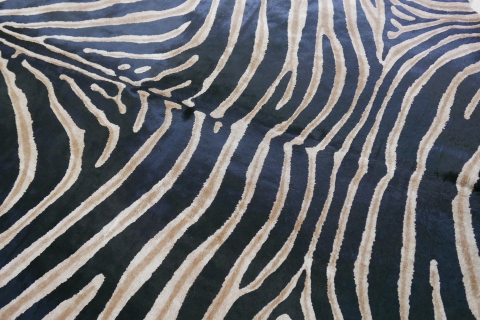 Zebra Cowhide Rug Average Size: 7' X 7' Genuine Zebra Print Brown Inner ...