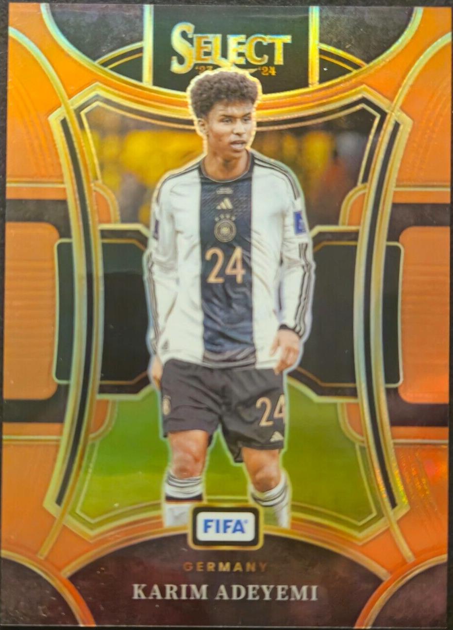 2023-24 Panini Select FIFA - Mezzanine Karim Adeyemi #184 Orange Prizm ...