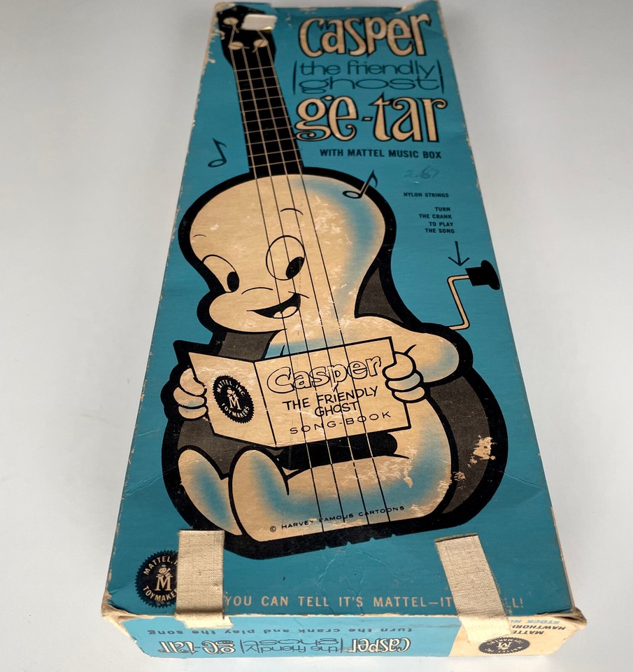 Vtg 1959 CASPER The Friendly GHOST Toy Guitar GE-TAR Mattel UKULELE Box ...