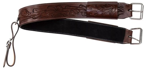 HORSE BACK FLANK REAR CINCH GIRTH LEATHER WESTERN SADDLE TOOLED FREE ...