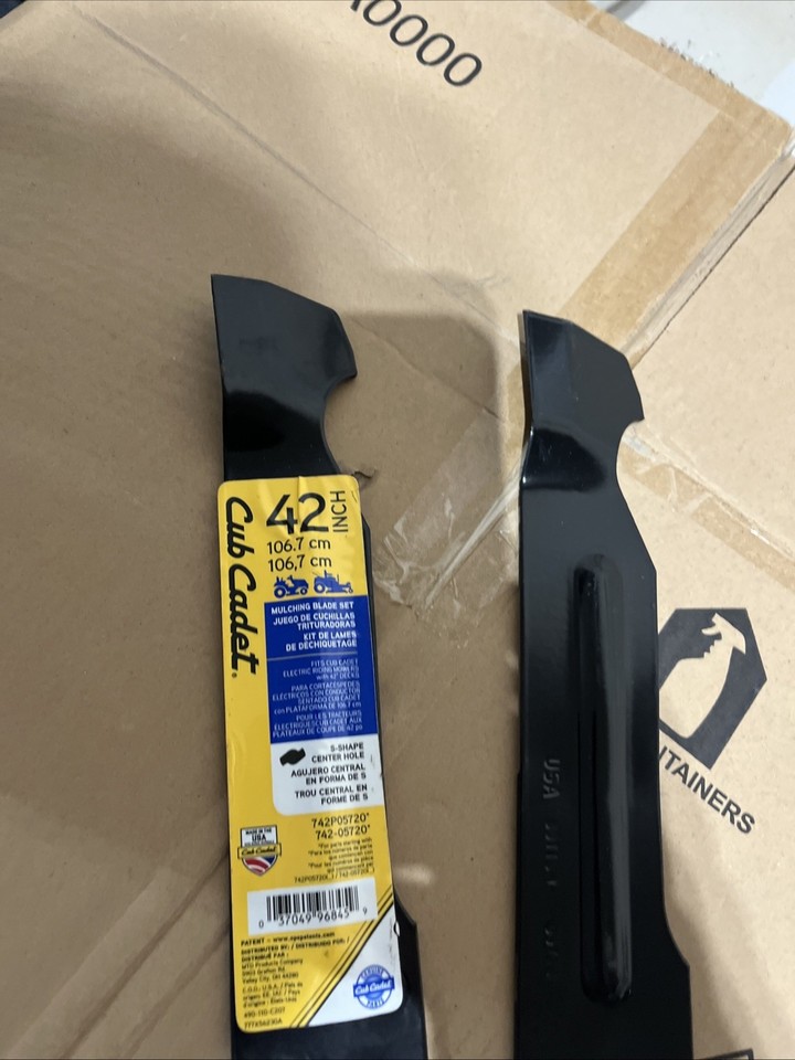 2Pk OEM Cub Cadet Blade Set 42 Inch - Riding Lawn Mower 106.7cm S Shape ...