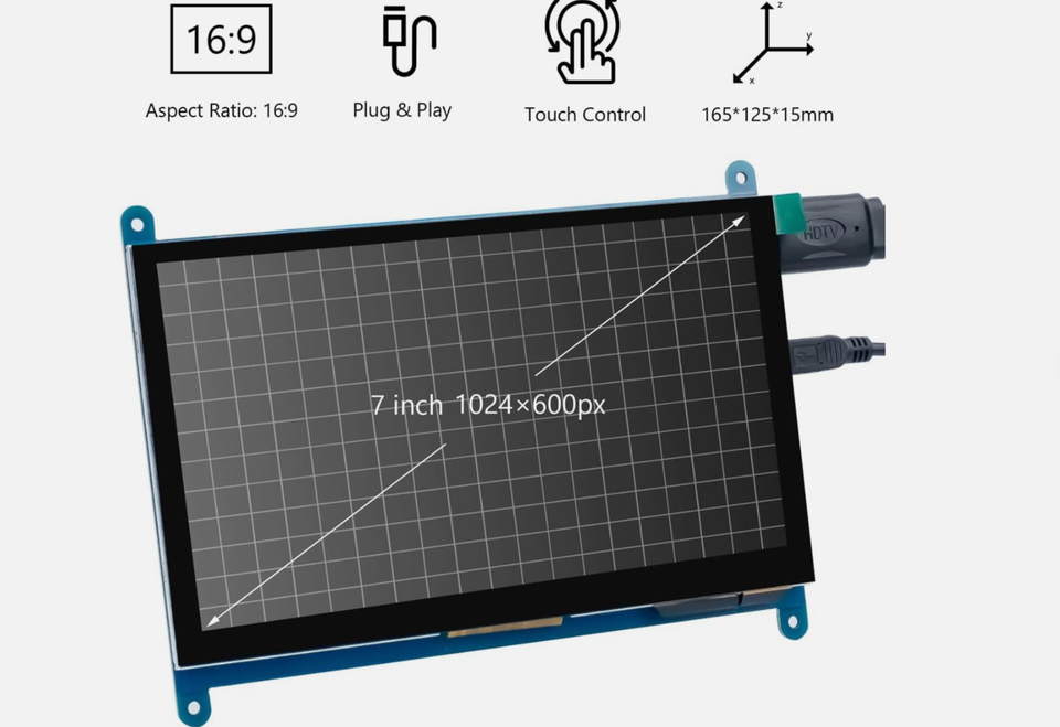 7 Inch IPS LCD Touch Screen Display Panel 1024×600 Capacitive Screen ...