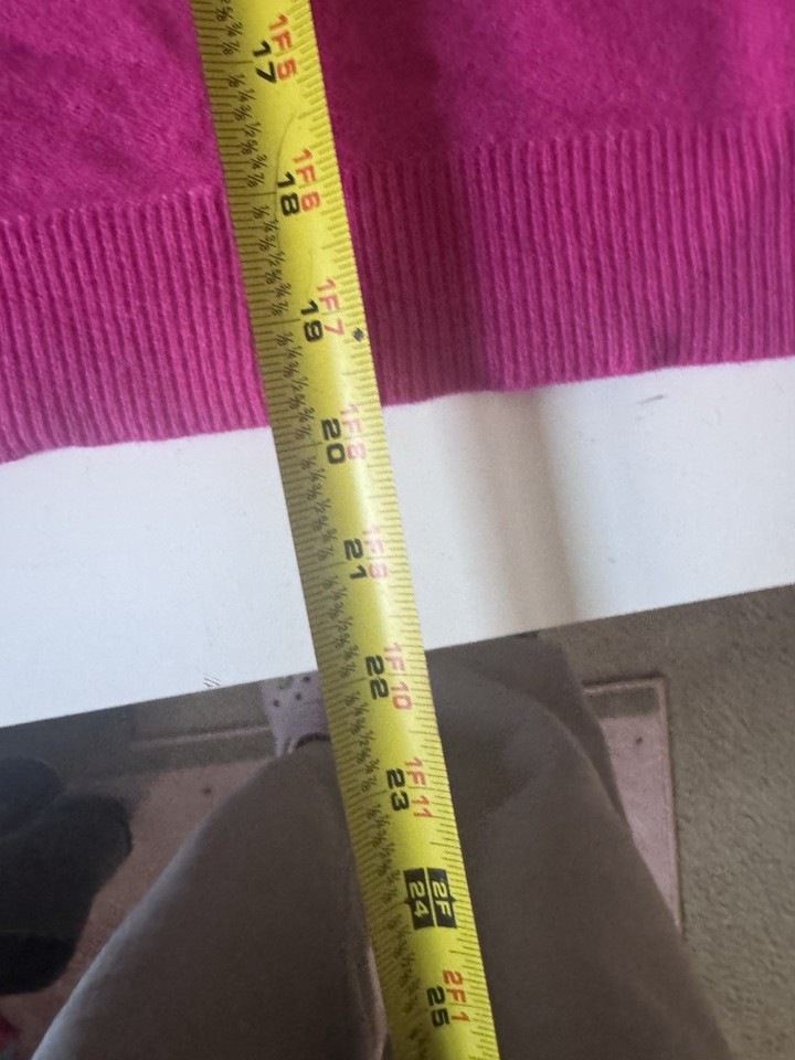 Quince Hot Pink Mongolian Cashmere Cropped Mock Neck Sweater Size M ...