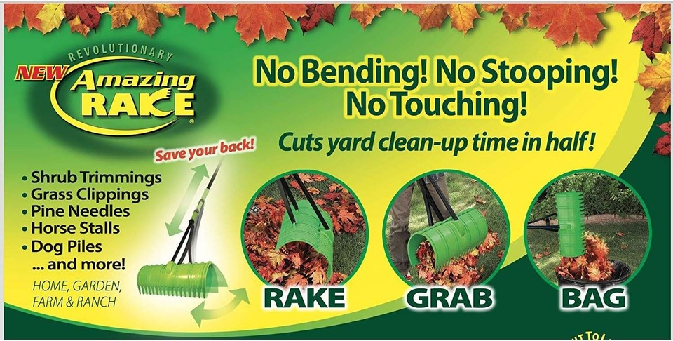 Amazing Rake Back Saving Garden ― Leaf Rakes for Gardening ― Yellow | eBay